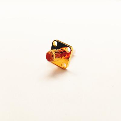 China DC-18GHz SMA-KFD197 SMA Female 4 Hole Flange 12.7*12.7mm Connector for sale