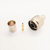 China N Type Male Crimp RF Connector Gold-plated Brass for LMR400 Coaxial Cable with DC-6GHz Frequency Range for sale