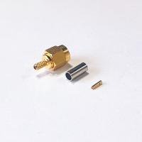 China 50 Ohm SMA Crimp Connector RF Male Connector DC-6GHz with Gold-plated Brass for RG58 LMR200 Coaxial Cable for sale