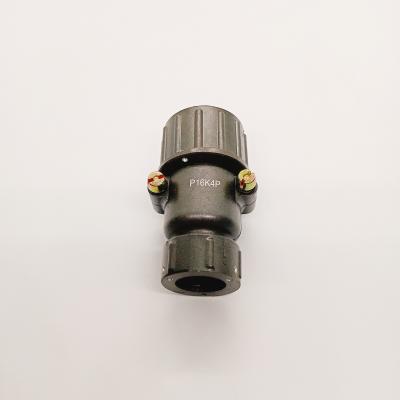 China P16 connectors P16K4P 2-Pin Jack Female Socket Waterproof Connector with IP68 Rating, Gold-Plated Terminals, and Aluminum Alloy Casing for sale
