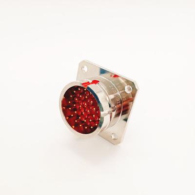 China Y3A Series 32 Pin Circular Aviation Connector With Four-Hole Flange Socket Y3A-1832ZJ10 for sale