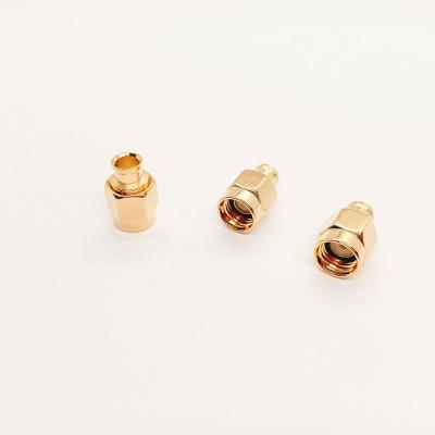 China 50 Ω RF Coaxial Connector Gold-plated Brass Soldering Type SMA-JB3 for RG402/670-141 Cable for sale