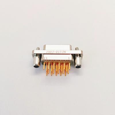 China J30J Connector M83513 MDM 21 Pin Male Plug with Gold-Plated Pins and Aluminum Shielding Shell for sale