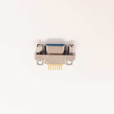 China MIL-DTL-83513 Series MDM Metal Shell 15 Pin Micro-D Male Right Angel PCB Soldering Type Connector J30J-15TJW-J for sale