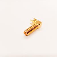 China Gold-plated brass SMA Female Right Angle PCB Connector DC-6GHz RF Coaxial Connector SMA-KYWE for sale