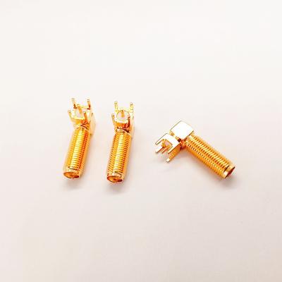 China Gold-plated brass SMA Female Right Angle PCB Connector DC-6GHz RF Coaxial Connector SMA-KYWE for sale