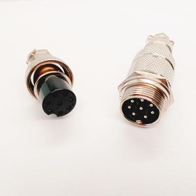 China GX16 Series M16 Threaded Wire-welding Type 8 Pin Connector GX16-8P Both Ends With Backshell for sale