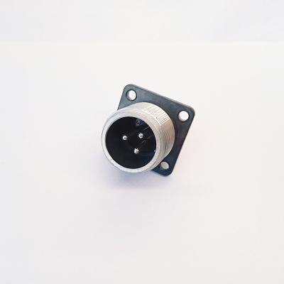 China Russian STD 2PTT Threaded Connection Circular Aviation Connector P Series P20J3A 3 Pin Flange Mount Plug Connector for sale