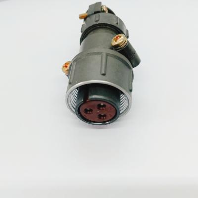 China P20K3AQ P Series 3 Pin Thread Locking Circular Aviation Connector Straight Female Cable Plug Mates With P20J3A for sale