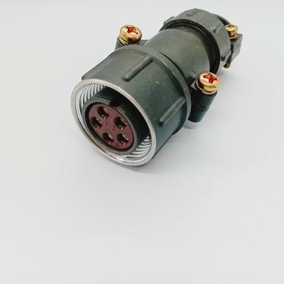 China P20K9AQ 5 Pin Circular Aviation Female Socket Threaded Welding Connector with Gold-Plated Contacts for sale