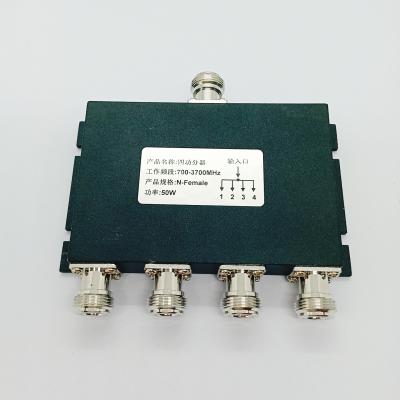 China 50W RF Power Divider 4 Way 700-3700MHz  N-Female RF Power Splitter for Multi-Antenna DAS System for sale