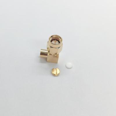 China SMA-JWB3 DC-6GHz Gold Plated Brass Right Angle SMA Connector for RF Coaxial Applications for sale