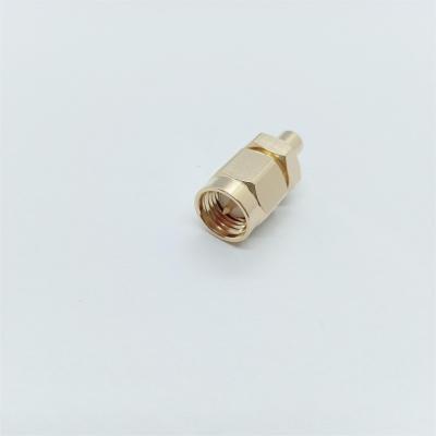 China RF Coaxial Adapter Gold Plated Brass MMCX Female To SMA Male MMCX/SMA-KJ 50 Ohm DC‑6GHz for sale