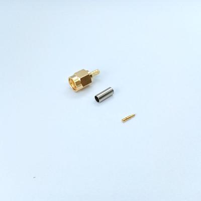 China SMA Male Connector Gold-Plated Brass DC-6GHz 50Ω RF Connector for RG316 Cable for sale