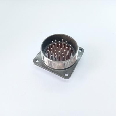 China 32 Pin Male Flange Panel Receptacle Russian Connector 2PM Circular Connector with 500 Cycles Mechanical Lifespan for sale