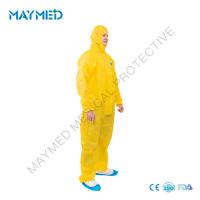China EN14126 Single Use Overall Biological Protective Gowns Chemical Resistant Type 3 4 5 6 for sale
