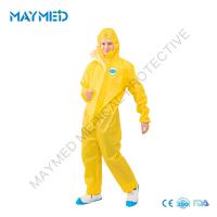China 82gsm Yellow Type 3 Disposable Medical Coveralls S-5XL Chemical protective clothing garments for sale