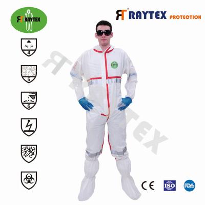 China ISO 13485 Type 4 5 6 Disposable PPE Work Protective Jumpsuit EN14126 for sale