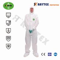 China Type 5B/6B EN 14126 Disposable Microporous White Overall Sealed Taped 50-65 GSM for sale