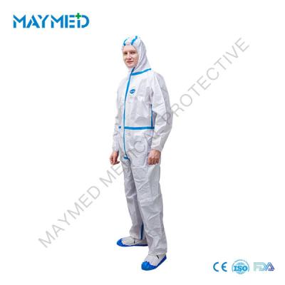 China Cat III Type 4/5/6 En14126 Tape Seam Microporous Film Coverall EN1149 EN14126 for sale