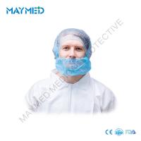 China Blue Earloop Single Use PP Nonwoven Disposable Beard Covers with single elastic or double elastics for sale