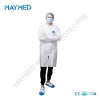 China Elastic Cuffs EN14126 Disposable Lab Coats for sale