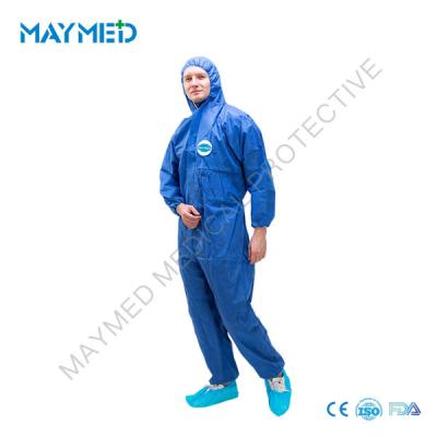 China Type 5 6 Disposable Non Woven SMS Fire Retardant Disposable Coveralls EN14126 EN1149 for sale