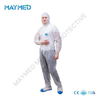 China White Safety Protective Disposable PP Isolation Coverall anti dust overalls for constrution and painting ISO13485 for sale