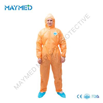 China Microporous Nonwoven Disposable Medical Coveralls CAT III Type 5/6 EN14126 PP+PE overalls for sale
