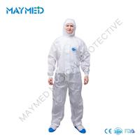 China Disposable Anti - Static SMS 55gsm Nonwoven Coverall Biological protective overalls ISO13485 for sale