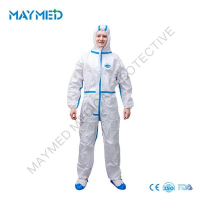 China EN14126 Antistatic Splash Protective Disposable Coverall Suits for sale