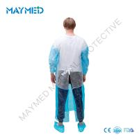 China 0.10mm Disposable LDPE Clothes With PP Nonwoven Smock for sale