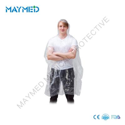 China PE Disposable Rain Ponchos With Rain Cap for sale