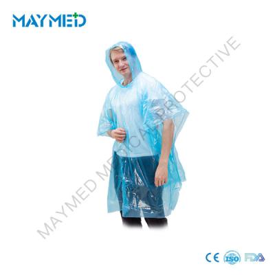 China Disposable Waterproof Plastic PE Visitor Coat Poncho Raincoat for sale