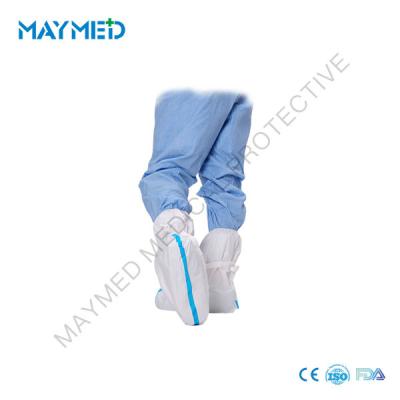 China Microporous Disposable Boot Covers with Heat Sealed Tapes for sale