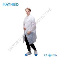 China Protective Disposable PE Visitor Coat With Collar for sale