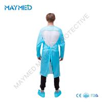 China Apron Style Thumbs Up Isolation Disposable CPE Gown for sale
