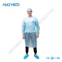 China Blue Disposable Medical PP PE Isolation Gown for sale