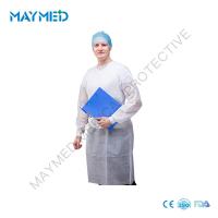 China PP Nonwoven Disposable Isolation Gowns 30gsm Blue / Yellow Single Use for sale