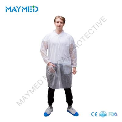 China Doctor Nonwoven PP Disposable Lab Coats 25-70g for sale