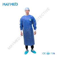 China EN13795 Knitted Cuffs Disposable Surgical Gowns SMS 45g anti virus EN13795 for sale
