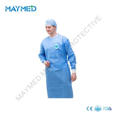China Wood Pulp Spunlace Doctor Disposable Surgical Gowns anti virus and flood biological overalls ISO13485 for sale