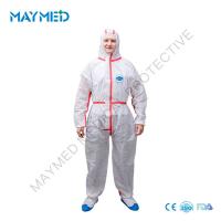 China CAT III Type 5 6 Taped Seams SMS Disposable Medical Coveralls Type5/6 EN13982 for sale