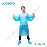 China AAMI PB70 Level 3 Blue Nonwoven CPE Open Back Disposable Surgical Gowns with thumb loop ISO13485 for sale