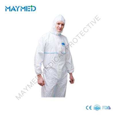 China Liquid Chemicals Resistant Disposable Microporous Coveralls With Hood Type 4/5/6 for sale