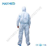 China Isolation Jumpsuit Microporous Hooded Disposable Chemical Coveralls Type 5/6 for sale