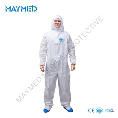 China ISO13485 Zipper Front Opening Disposable Microporous Coverall for sale
