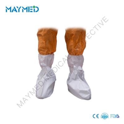 China Waterproof Anti Virus EN14126 Disposable Tall Boot Covers with ties for sale