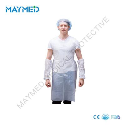 China Personal Protective Cleaning PE Disposable White Plastic Aprons for sale