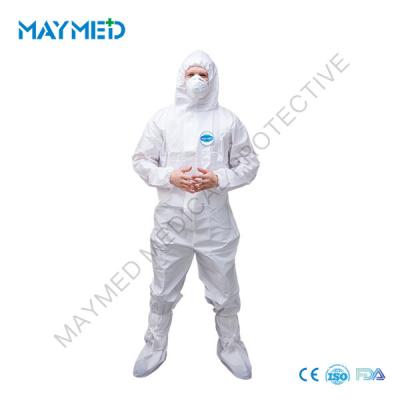China Microporous Nonwoven Disposable Coveralls EN1149-5 EN14126 CATIII for sale